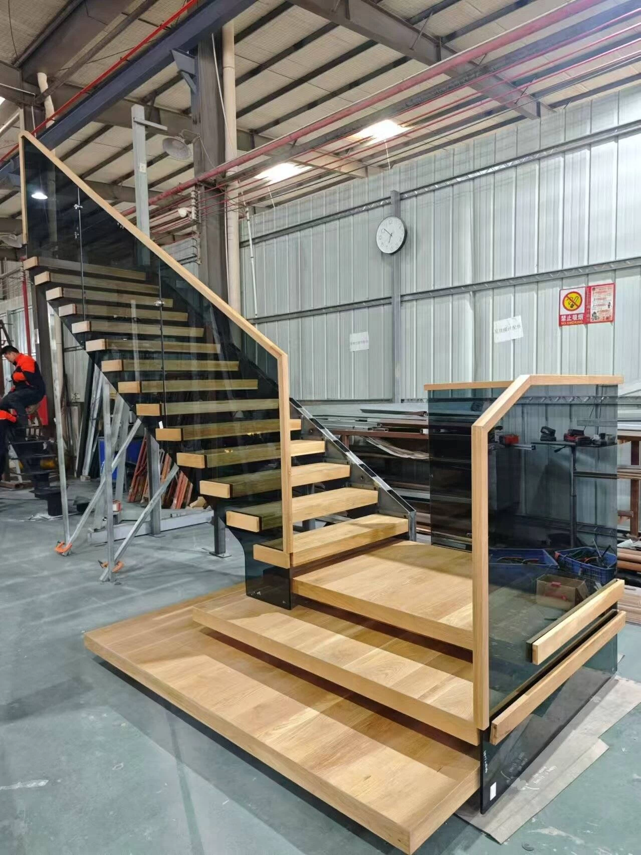 Shenzhen Factory House Modern White Oak Staircase Design Interior ...