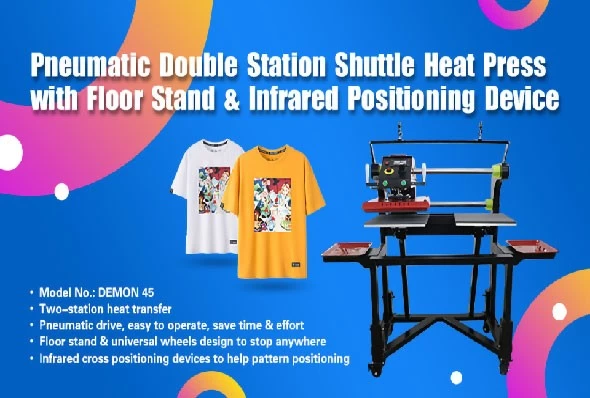 DEMON‑45 Dual Shuttle Automatic Heat Press – Fast, Precise & Reliable ...