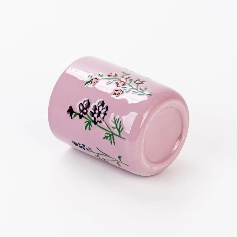 Wholesale Empty Small Capacity Ceramic Candle Vessels with design ...