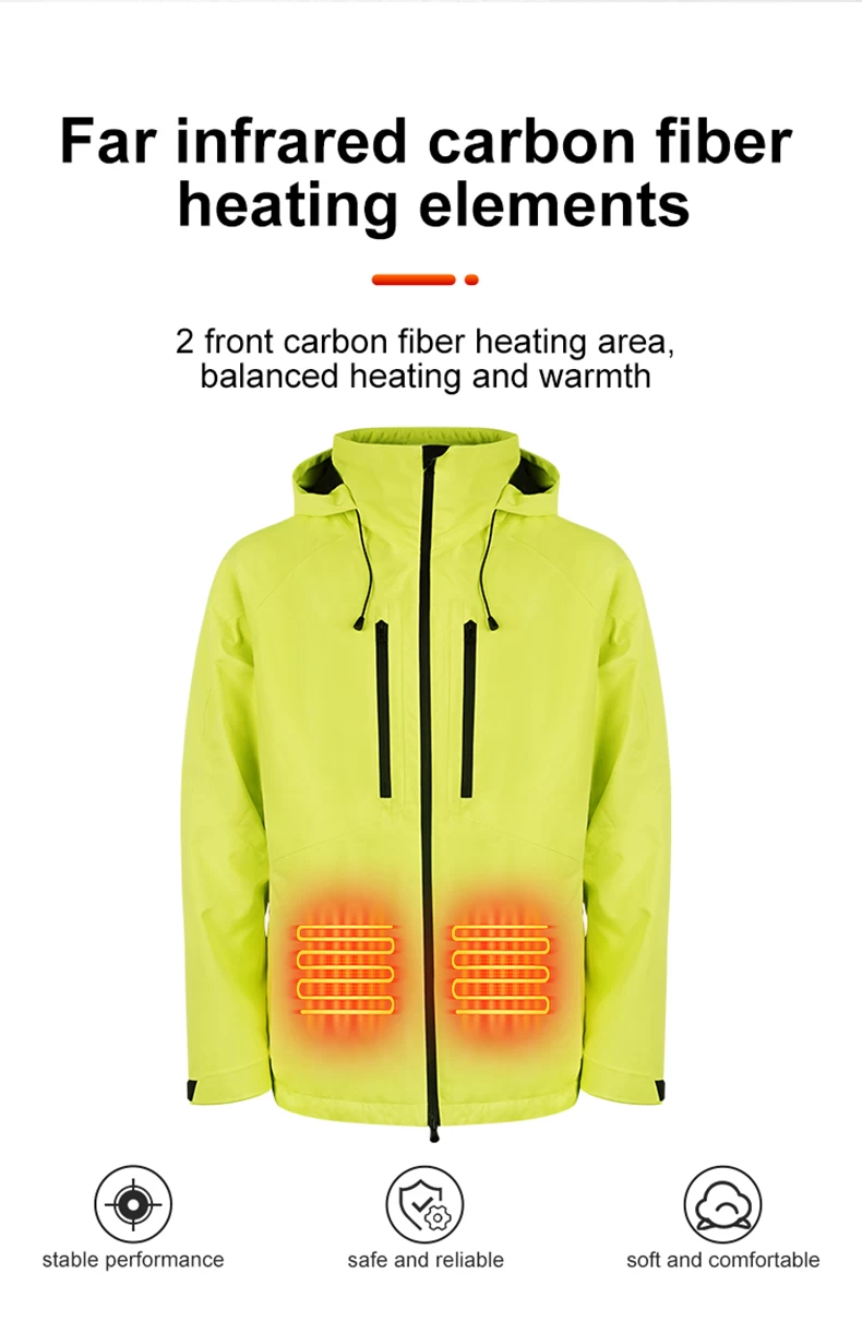 Custom Winter Waterproof Electric Jacket, heated jacket with battery ...