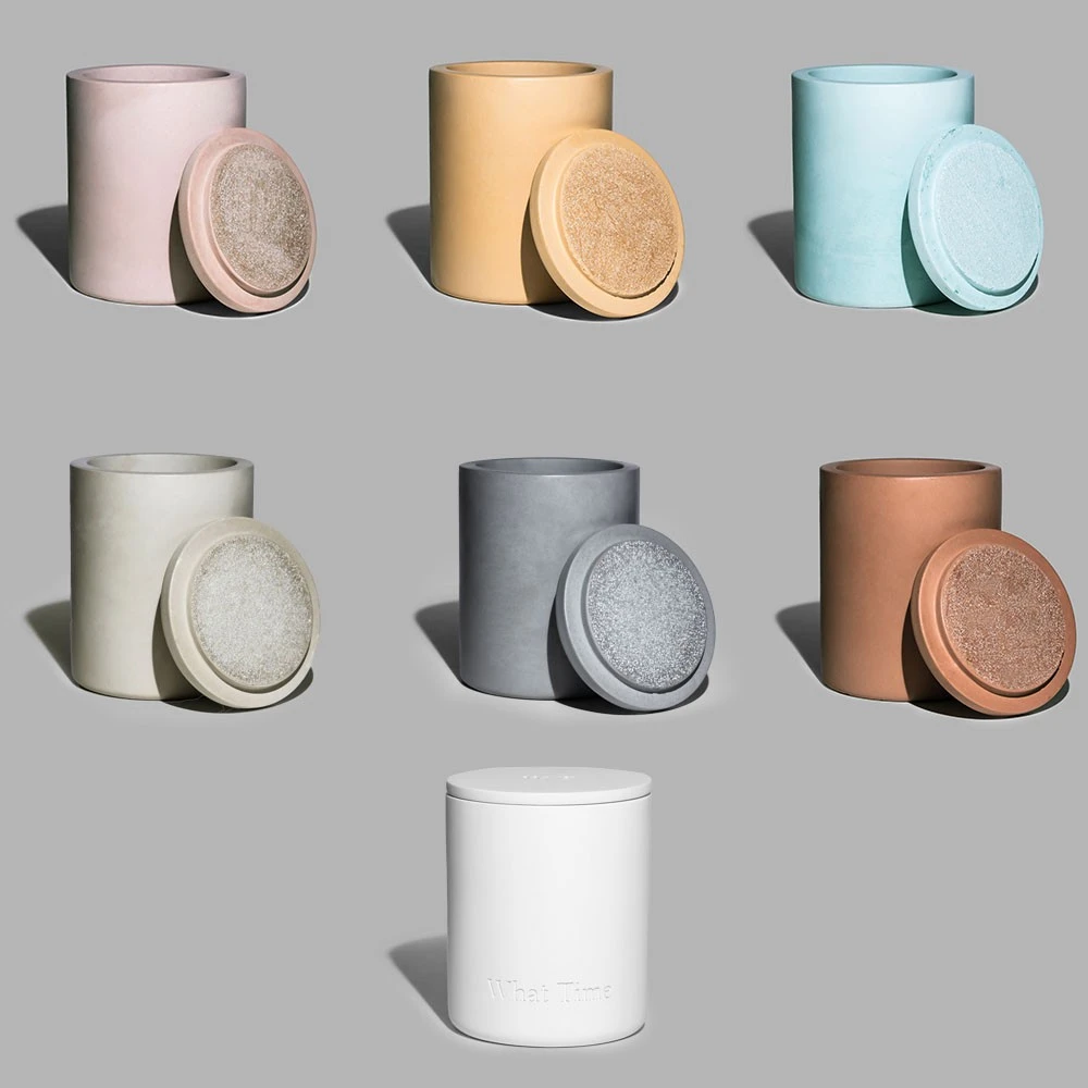 China concrete candle jar with lid supplier, china grey concrete candle ...