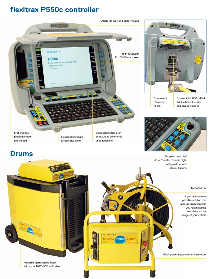 flexitrax P550c, inspection for drainage, water and plumbing networks
