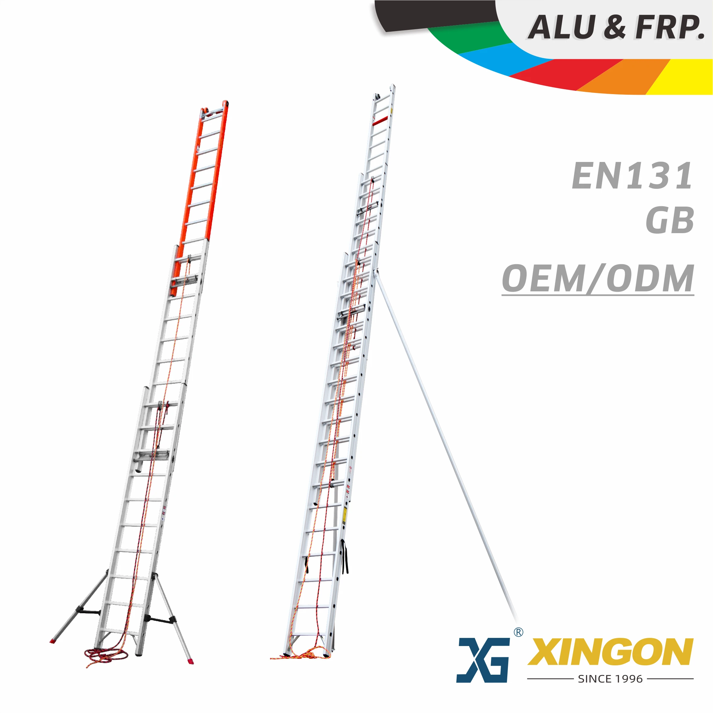 Extension ladder，aluminum, fiberglass, three sections , cunstomized ...