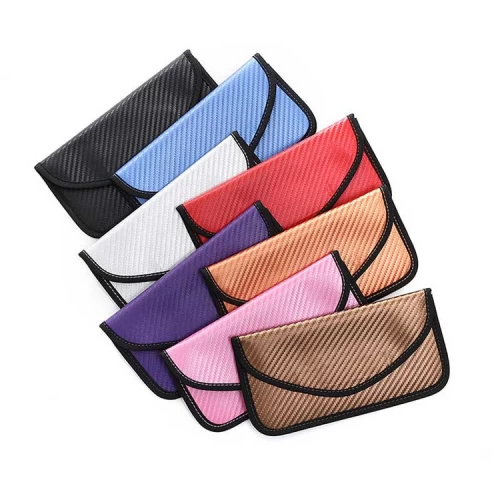 Carbon Fiber Colorful Faraday Bag RFID Blocking Bag Wholesale