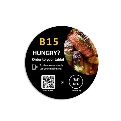 NFC Epoxy Menu Tag QR Code For Restaurant NFC Menu Custom Wholesale