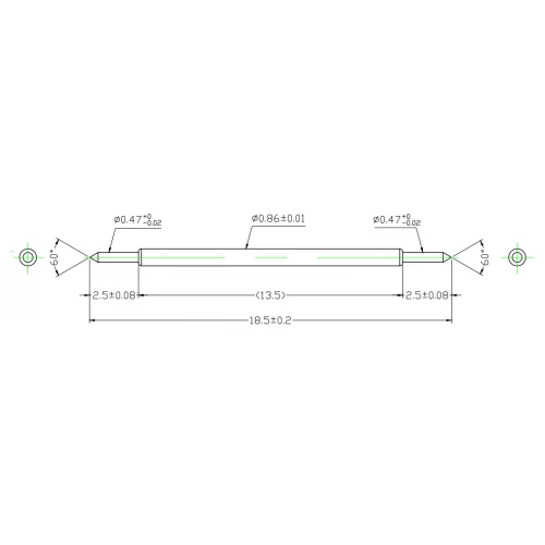 Double head pin Supplier,gold plated pogo pin,Hot sale BGA test probe