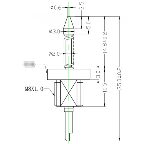 1A Brass Coaxial Pin Current Probe Pin Spring Loaded Pogo Pin SF6807