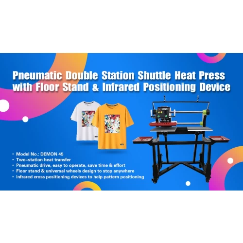 DEMON‑45 Dual Shuttle Automatic Heat Press – Fast, Precise & Reliable ...