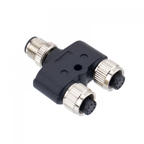 M12 3 pole Y coupler connector China supplier, M12 4 pole Y coupler ...