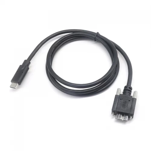 USB Micro-B lock screw cable China supplier,USB Micro-B panel mount ...