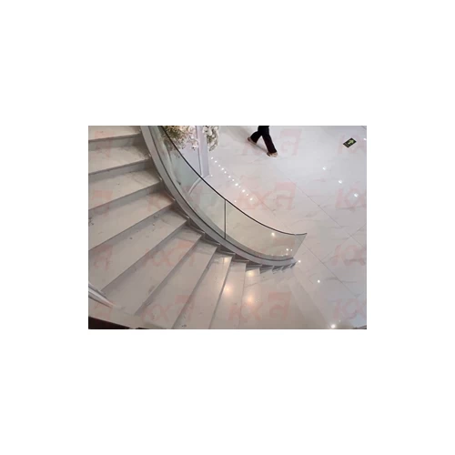 curved railing glass supplier, stair railing glass factory, clear ...