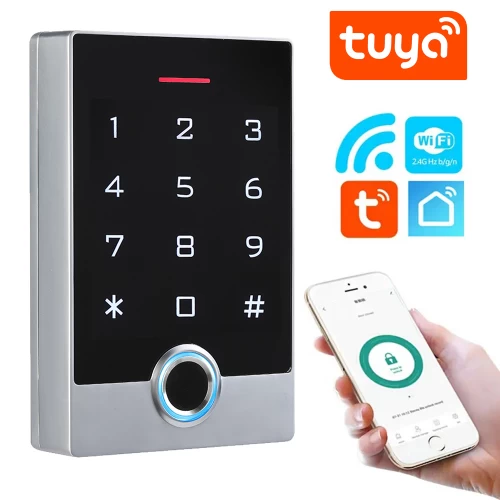 Tuya WIFI metal frame 125Khz/13.56Mhz RFID smart single door access ...