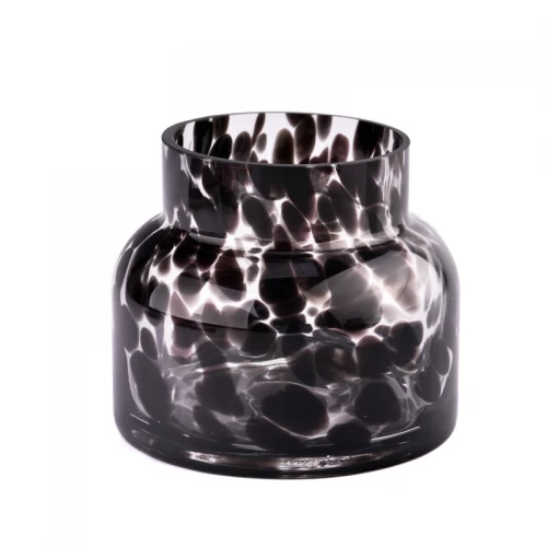 Luxury wholesale black dot pattern glass candle jar candle making,Sunny ...