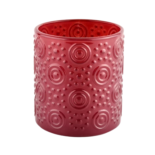 bloom and dot pattern glass candle jars on okcandle.com