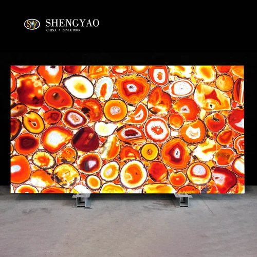 backlit red agate slab,red agate wholesaler China,backlit agate semi ...