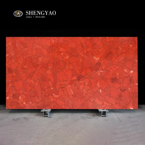 red semi precious stone slab, ruby slab manufacturer China, red ...