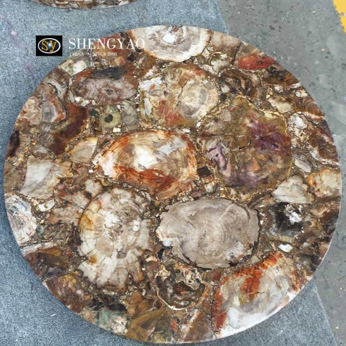 Petrified wood table top manufacturer China,gemstone table top factory ...