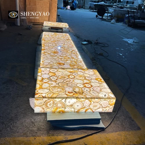 Backlit Brown Agate Countertop,Translucent Gemstone Countertop,Natural ...