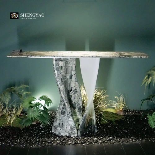 Soul Green Zebra Jasper Console Table,Semi Precious Stone Entrance ...