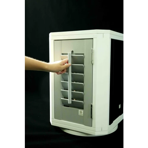 Huasheng launched shutter small rotating display frame to improve the ...