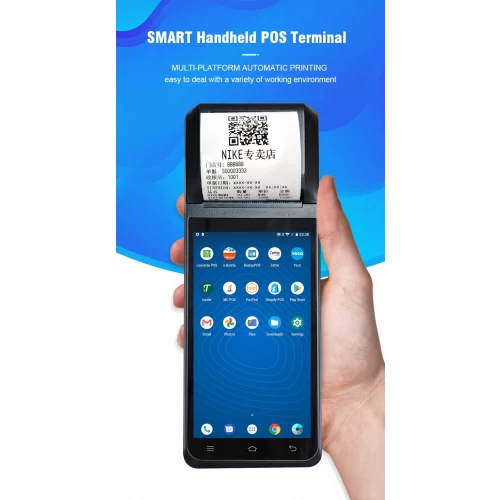 Handheld Android Touch Screen POS Terminal with Thermal Label and ...