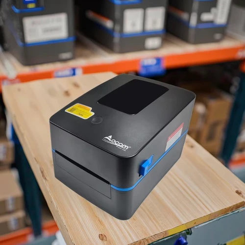 OCOM dual sensor thermal direct label printer, no paper waste