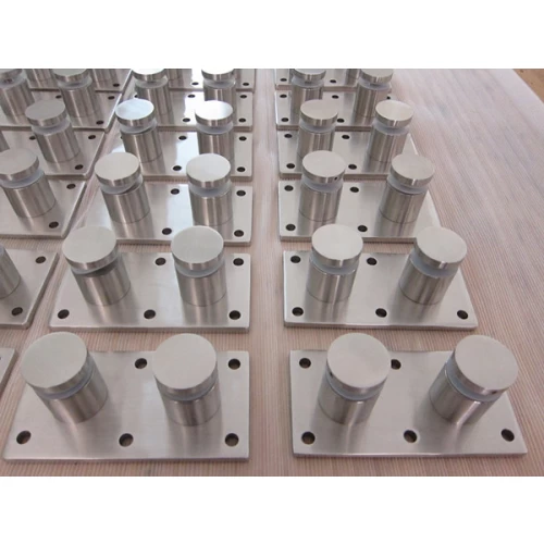 Double glass standoff brackets with plate diameter 50mm for stair ...