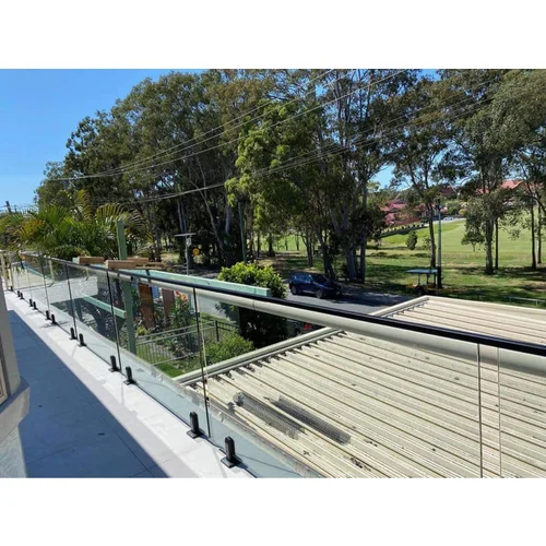 Round Top Rail or Slotted Tube for 12mm Frameless Glass Balustrade