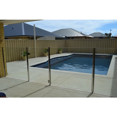 Semi frameless glass railing post for pool fencing