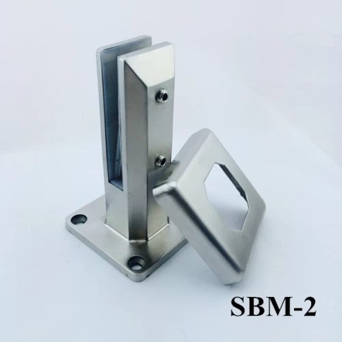 Square base plate spigot SBM-2 for stainless steel full frameless glass ...