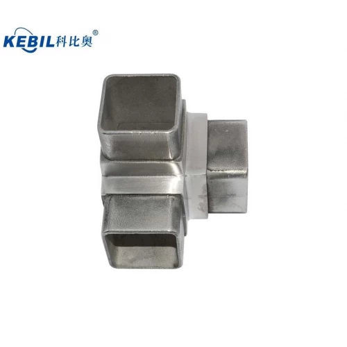 Square 3 way square tube connector made of stainless steel