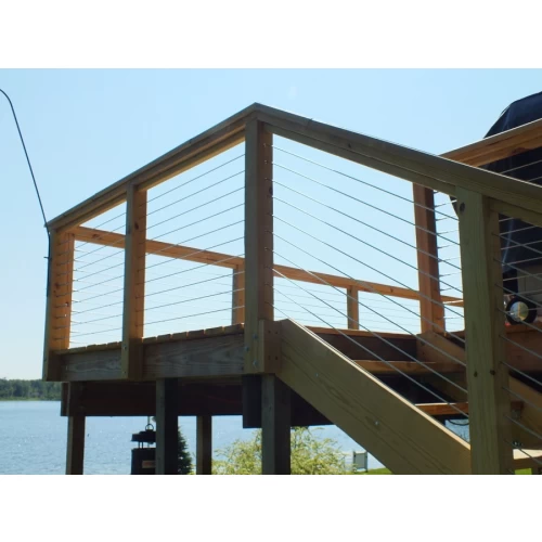 Stainless steel 316 wire rope terminal for wooden handrail pole