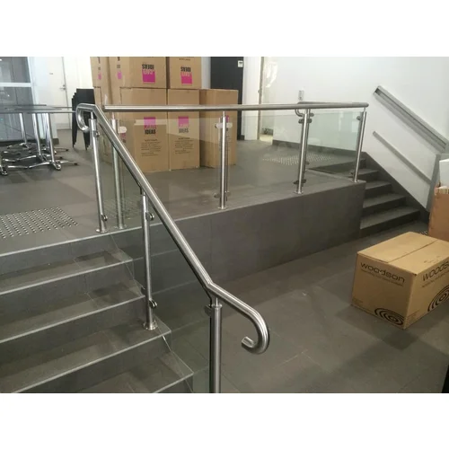 Stainless steel handrail post for modern design glass balustrade