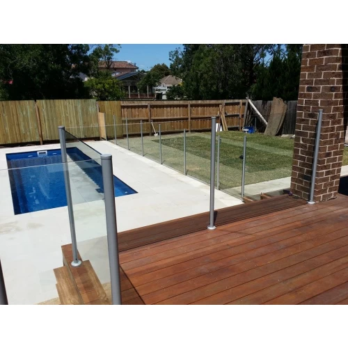 aluminium balustrade post semi frameless glass pool fencing