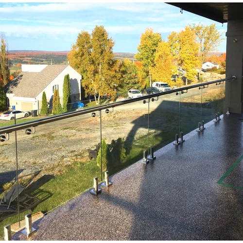 frameless mini post glass balustrade balcony railing designs