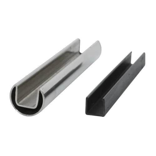 slot tube handrail for glass railing