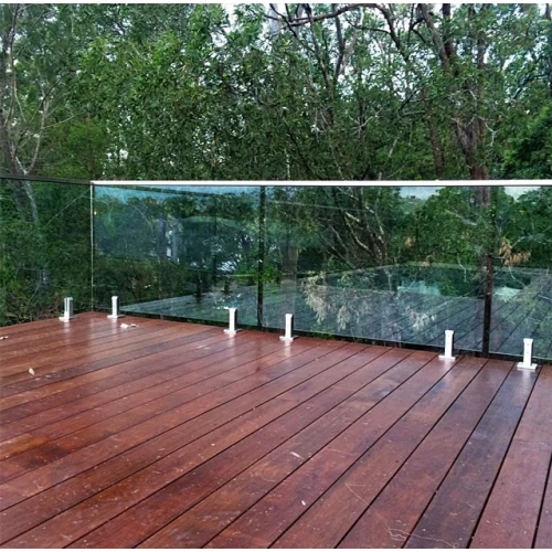 slotted handrail and fittings for balcony glass railing design