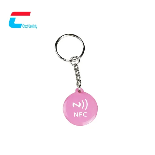Custom wholesale NFC epoxy resin tag key ring social media sharing ...
