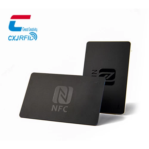 Factory Wholesale NFC PVC Smart Card Full Black Matt Finish NFC Social ...