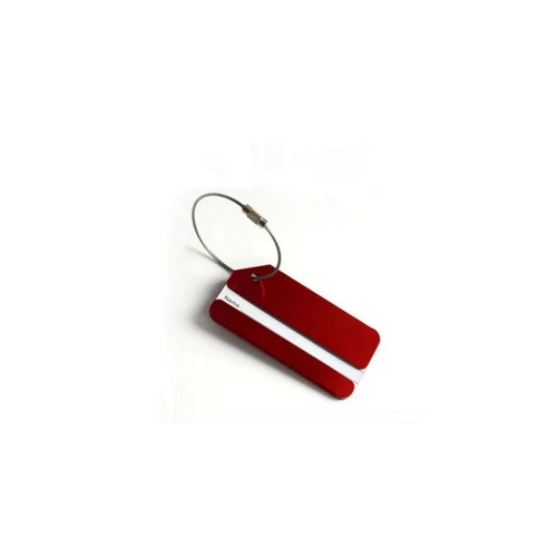 metal luggage tag with steel loop