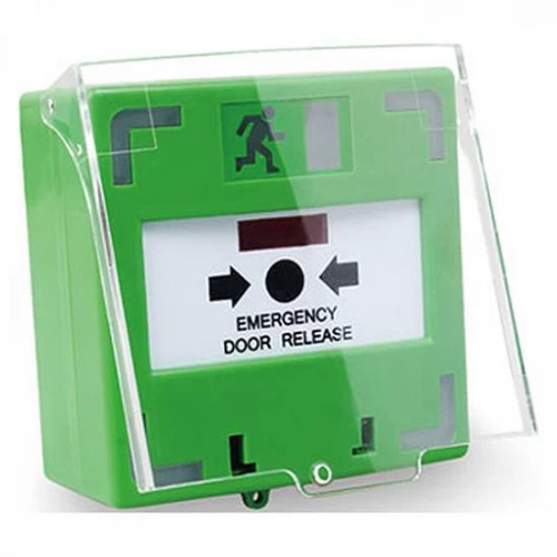 Green Glass Door Release Exit Button Break Emergency Fire Alarm System ...