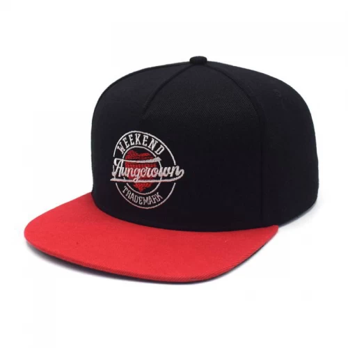 flat embroidery two color snapback hats custom design logo
