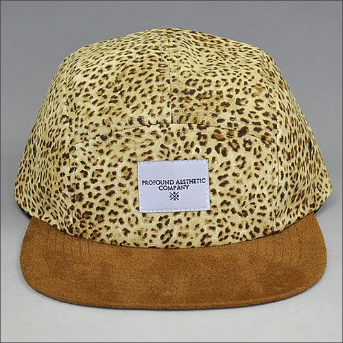 leopard flat brim 5 panel hats