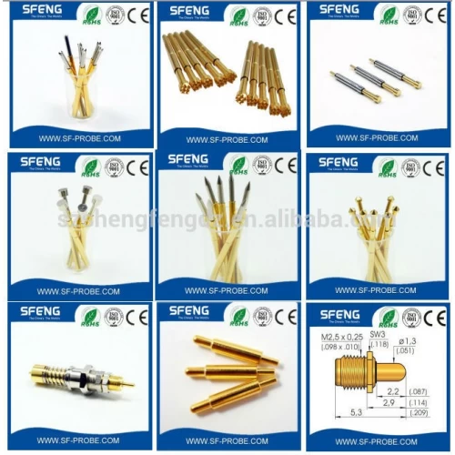 gold finishes spring contact probes,spring loaded test probe,test probe ...