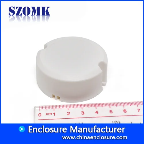 White small round plastic LED power supply casing for PCB AK-38 54*23mm