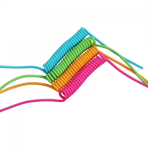 Blue Green Orange red 2 3 4 5 6 core pvc pu flexible unshield spiral cable