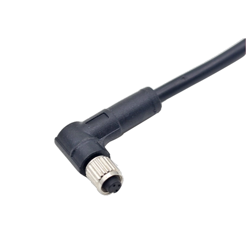 M5 A code 3 pin female right angle eblow type molding pvc cable