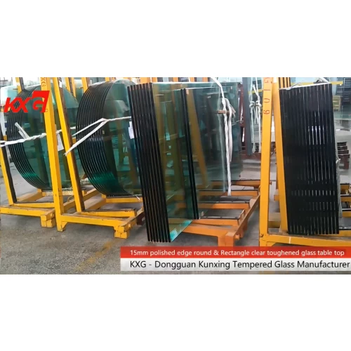 15mm meza ya juu ya kioo na sura ya mstatili umbo la rangi ya kioo ya KXG