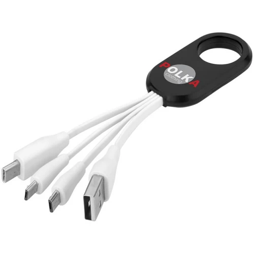 Branded logo design multi adpator 4-in-1 usb charger cables with Type c Tip