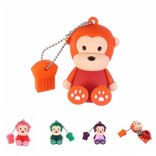 Cartoon cute customised sitting monkey shapes usb flash drive pen pen ...